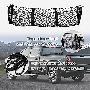 Cargo Net Trunk Bed Organizer, Cargo Storage Mesh Net, Mesh Storage Net with 4 Metal Hooks, Heavy Duty Cargo Net Car Storage Accessories Suitable for Car, SUV, Van, Pickup, Truck