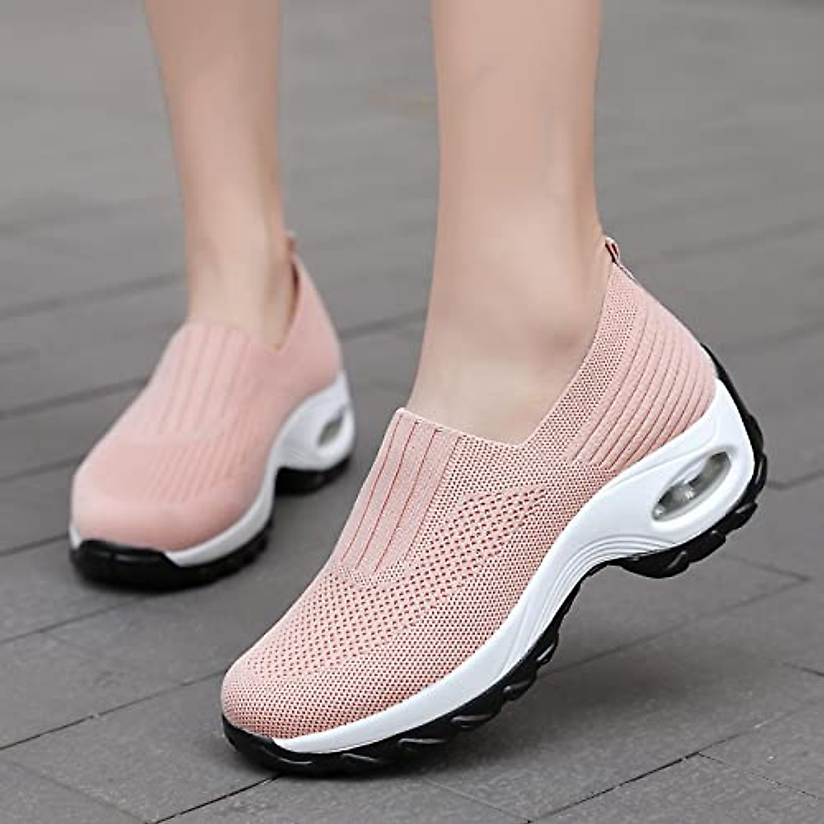 STUNAHOME Womens Slip-On Orthopedic Walking Shoes Non Slip Sole Breathable Mesh and Comfort Cushioning Sporty and Lightweight Sneakers for Women