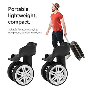Ladieshow Luggage Wheels,1Pair Suitcase Wheels Replacement Draw‑Bar Box Accessory 360 Swivel Wheel Suitcase Luggage Carrier Wheel Replacement