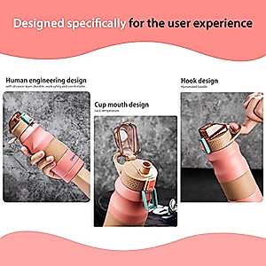 16 oz Stainless Steel Water Bottles,Vacuum Insulated Water Bottles for Hot & Cold Drinks,Perfect for Biking,Backpack,Camping,Office or Car (Pink)