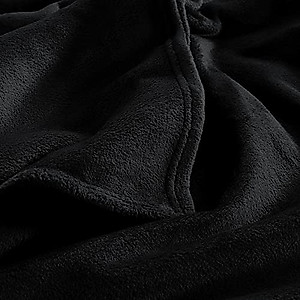 CozyLux Fleece Blanket King Ash Black 108" x 90", Super Soft Lightweight Microfiber Flannel Blankets for Travel Camping Chair and Sofa, Cozy Luxury Plush Fuzzy Bed Blankets