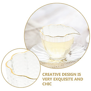 UPKOCH Glass Tea Pitcher Small Milk Tea Serving Mug Gong- - Tea Fairness Cup Clear Chinese Kungfu Teaset Cup China Gongfu Sharing Pitcher for Party