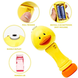 JOYIN 2 Packs Duck Bunny Bubble Wands with 2 Bottle of Bubble Solution (50ml) for Kids & Toddlers, Outdoor Party Supplies, Weddings, Gifts, Summer Toy, Easter