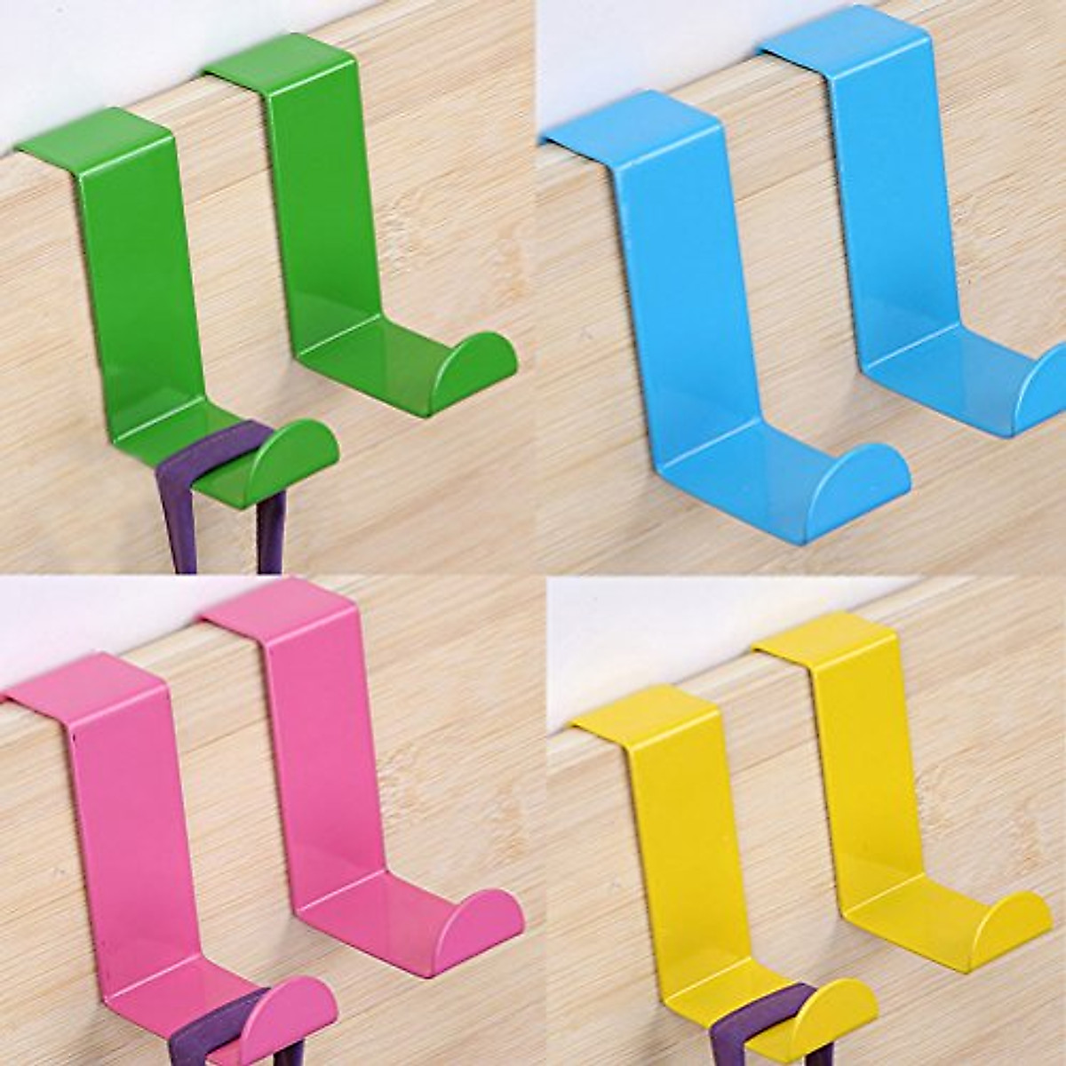 NewFerU Over The Door Cubical Wall Panel Utility Rack Hanger Hook Metal Partition Storage Organizer Set for Coat Clothes,Towel,Wreath,Key,Garage,Kitchen,Bathroom,Kids Room (Pure Hook)