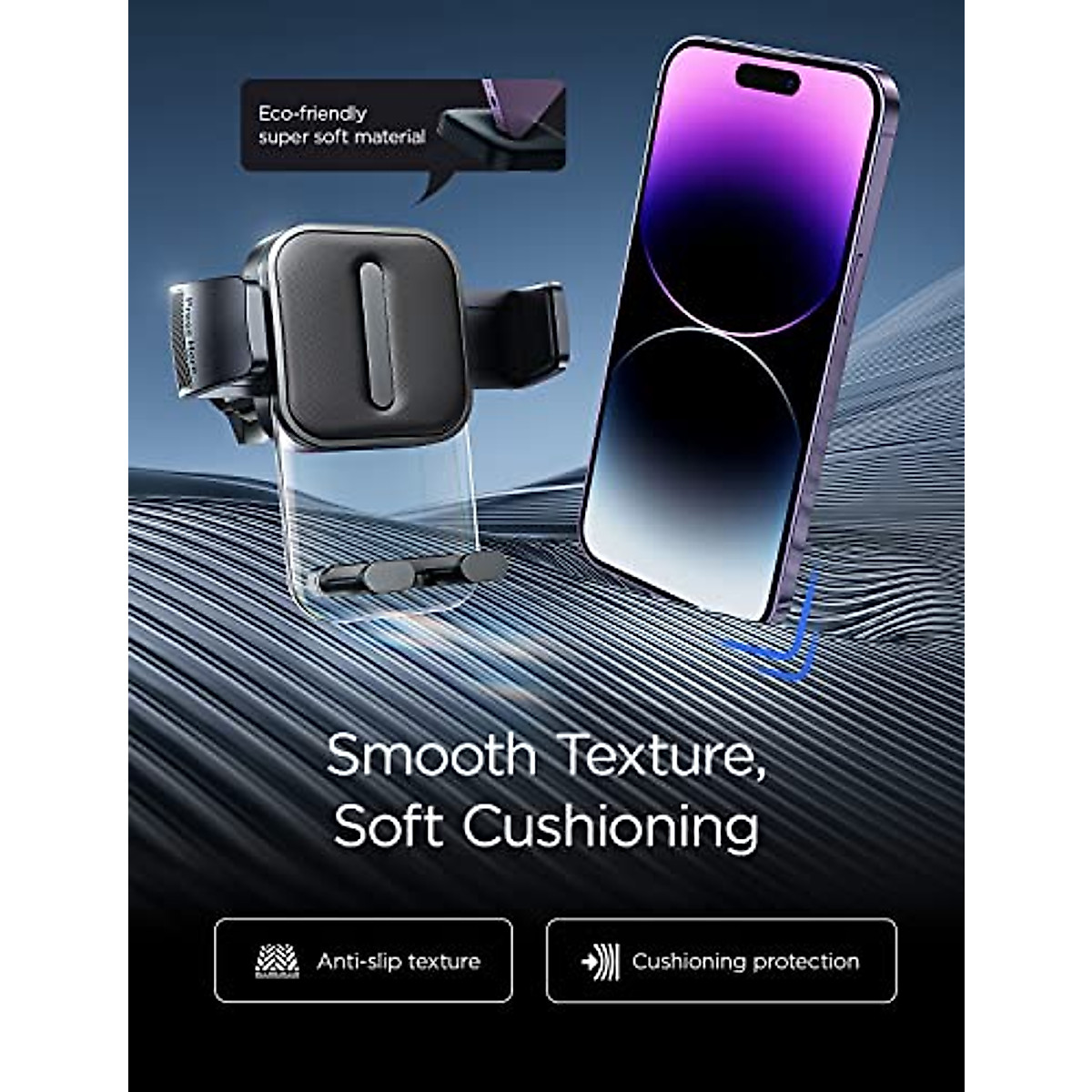 LISEN Vent Phone Mount for Car [Smooth Silicone Protection] Universal Car Vent Phone Holder Mount for Car with Newest Extension Clip for iPhone 14 13 12 11 X XR XS Pro Max Mini 8 7 6 Plus and More