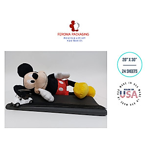 Black Tissue Paper Squares, Bulk 24 Sheets, Premium Gift Wrap and Art Supplies for Birthdays, Holidays, or Presents by Feronia packaging, Large 20 Inch x 30 Inch Made in USA