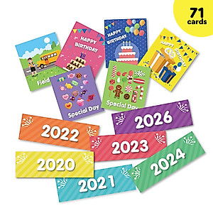 EAMAY Classroom Monthly Calendar Pocket Chart with 71 Cards for Kids Learning for Home(Black)