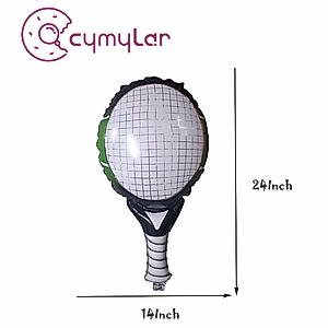 Tennis party balloons,Tennis racket shape mylar balloons for sports tennis theme party decoration(8pcs balloon)