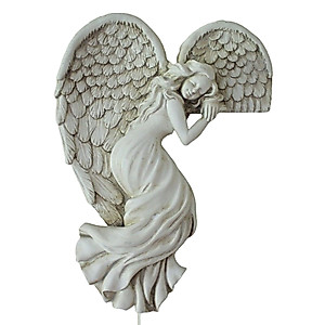OWEMKIT Door Frame Angel Decor Statues Ornaments with Heart-Shaped Wings Sculpture Angel in Your Corner Resin Wall Sculpture Crafts for Home Living Room Bedroom Decoration