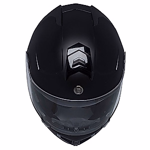 TORC T27B Full Face Modular Motorcycle Helmet with Integrated Blinc Bluetooth (Solid Color-Flat Black)