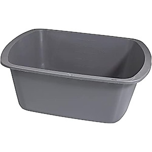 Wash Basins – Rectangular Plastic Hospital Bedside Soaking Tub [1 Pack] Small 7 Quart Graduated Bucket - Portable Washbasin for Washing, Cleaning, Foot Bath, Washing Dishes, Face Cleansing Bowl