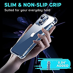 ORIbox for iPhone 13 Case Clear,with 4 Corners Shockproof Protection,iPhone 13 Clear Case for Women Men Girls Boys Kids,Case for iPhone 13 Clear