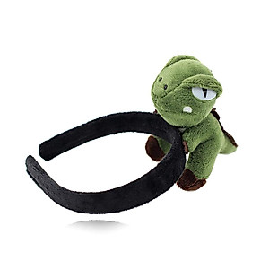 GEOOT Cute Head Hoop 3D Cartoon Dinosaur Headband Plush Toy Party Accessory