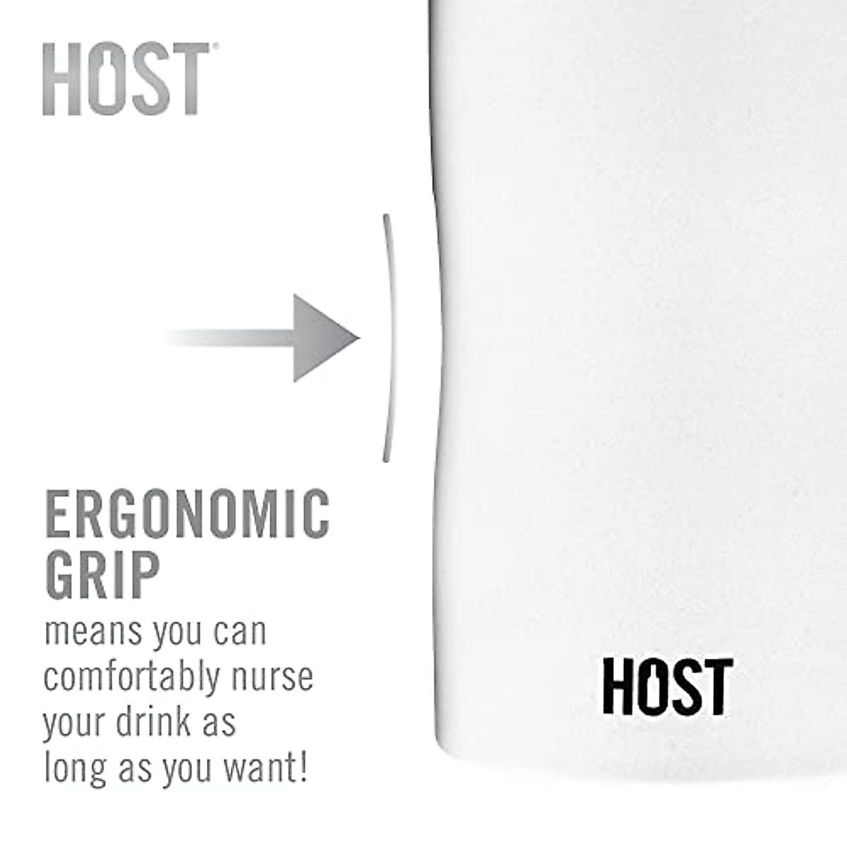 HOST Stay-Chill Beer Cozy Insulated Can Cooler Tumbler - Double Walled Stainless Steel Beer Can Insulator Holder for Slim Sized Cans - White