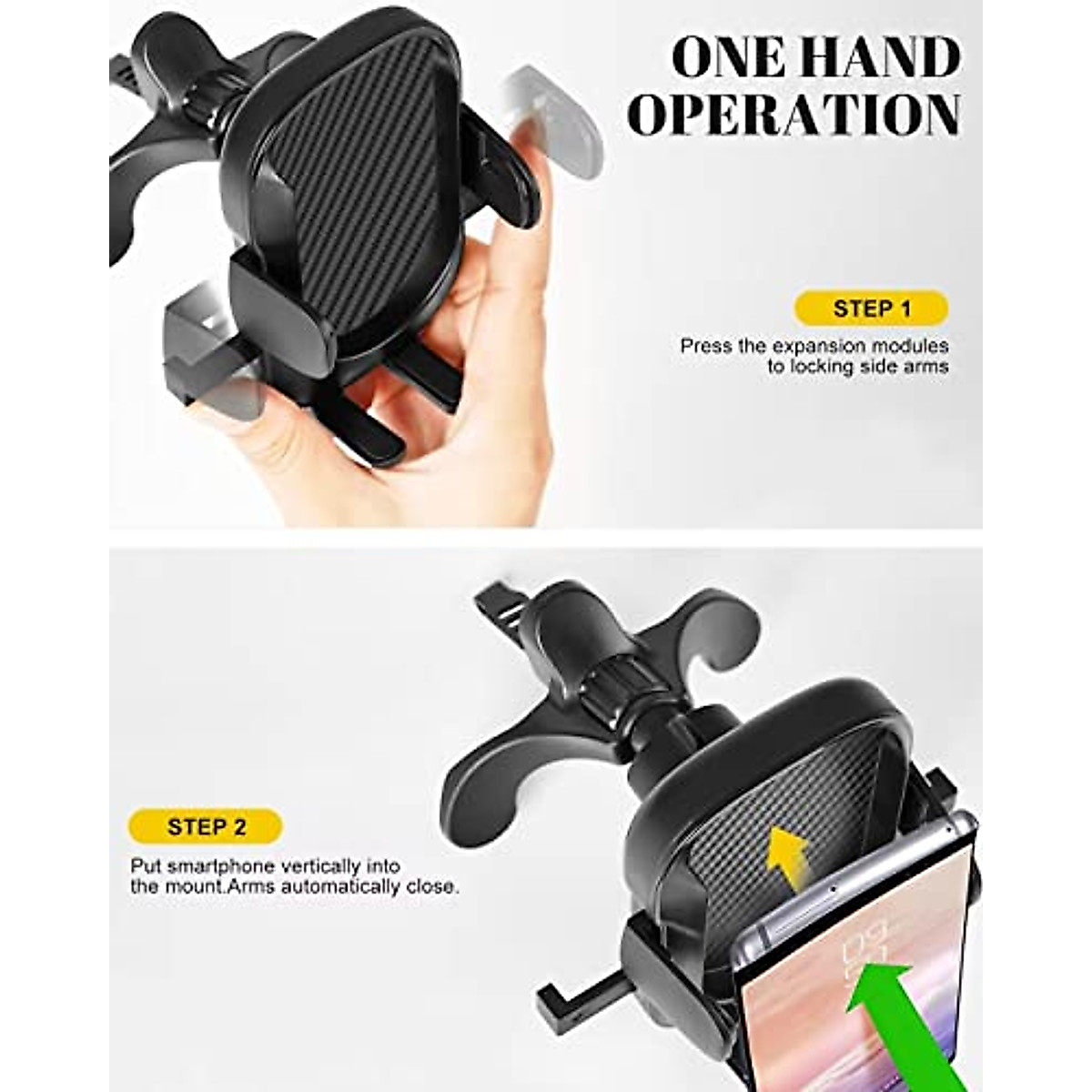 BANBOTU Car Phone Holder Mount - Socket Grips Pop Cradles Friendly, Hands-Free 360° Rotatable & Anti-Shake Air Vent Mount, Universal Car Phone Holder Compatible with Thick Case & All Mobiles