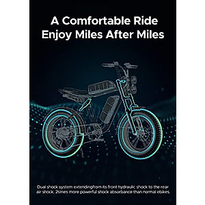 ENGWE-Electric-Bike Vintage Electric-Motorcycle-Adults Peak 1000W-Electric-Dirt-Bike - 20" Fat Tire E-bike with 48V 13AH Removable Battery Full Suspension Bikes Shimano 7 Speed (US Warehouse) (White)