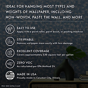 ROMAN Ultra® Clear Strippable Wallpaper Adhesive, PRO-880 (5 Gallon, 1650 sq. ft.)