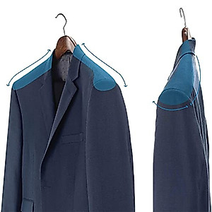 N/A Wide-Shouldered Wooden Hanger with Non-Slip Trouser Bars Smooth Finish Solid Wood Suit Hanger (Color : B, Size