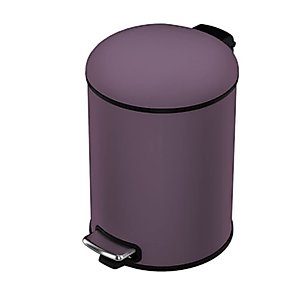 Trash Bin Trash Can Wastebasket Stainless Steel Garbage Can for Bedroom Foot-Operated Purple Trash Can with Lid Paper Basket Garbage Can Waste Bin (Color : Purple, Size : 26 * 33.5cm)