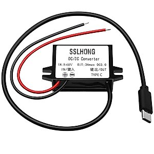 SSLHONG DC DC 8-60V to 5V 3A 15W QC3.0 Type-C USB Output Converter Step Down Voltage Regulator Power Module Charger