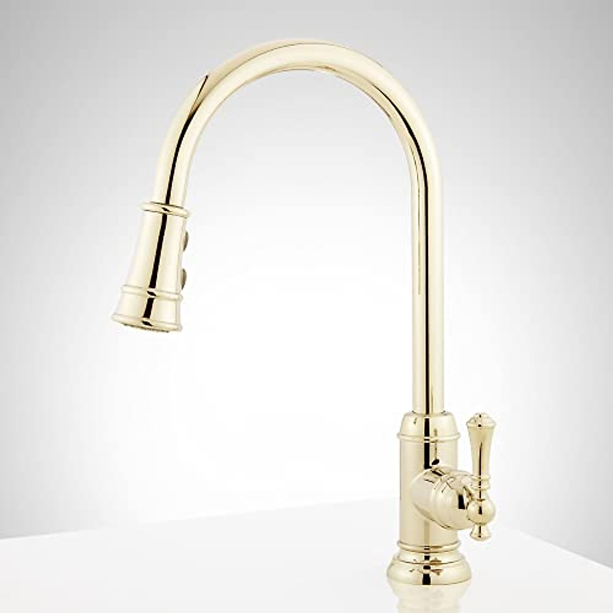 Signature Hardware 948399 Amberley 1.8 GPM Single Hole Pull Down Kitchen Faucet