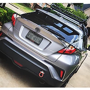 iJDMTOY Sports Red Track Racing Style Tow Hook Ring Compatible with Toyota 2018-up C-HR, 2019-up Corolla Hatchback, Made of Lightweight Aluminum