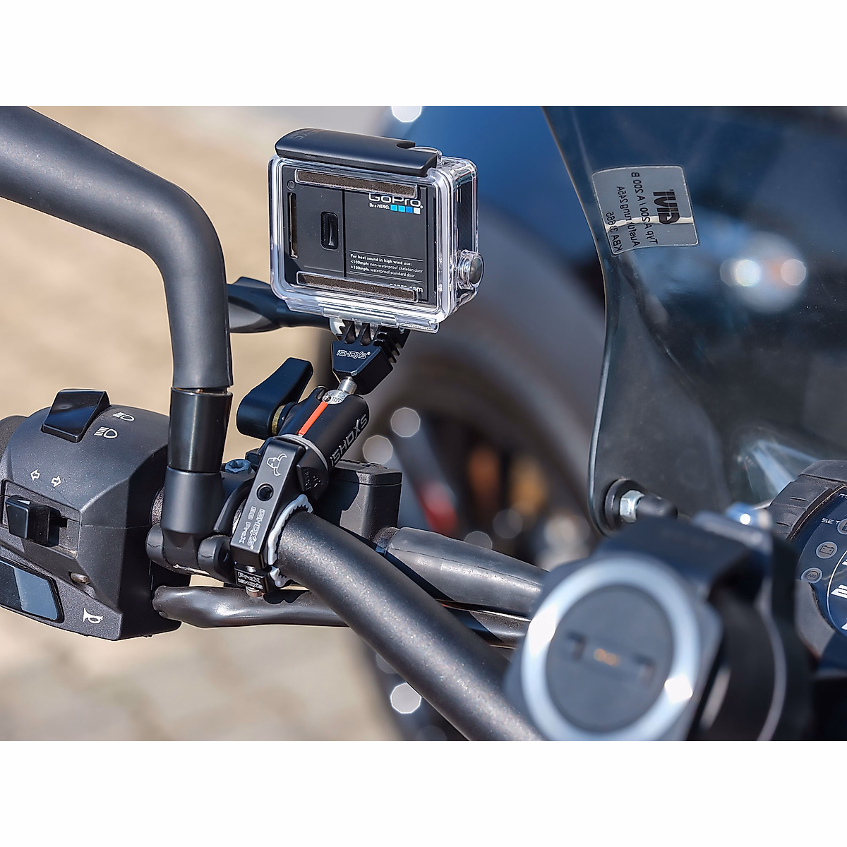 iSHOXS BullBar Pro X 34 | Action Cam Mount - 360° Swivel | Roll Bar Holder for GoPro Hero 11 10 9, Apexcam, Apeman, Insta360, and Compatible Cameras | Aluminum Range 30-34mm