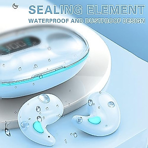 Headphones with Microphone, Bluetooth Earphones, in Ear Sleep Earphones, Hidden, Compact, Music Calls, Long Battery Life, Wireless Headphones, Noise Cancelling Headphones for Sleeping,