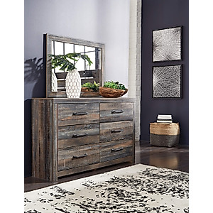 Signature Design by Ashley Drystan Rustic Industrial 6 Drawer Dresser, Weatherworn Brown