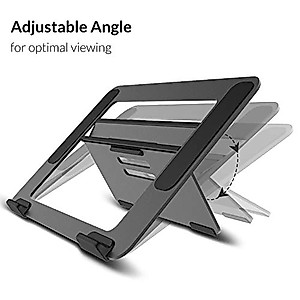 Avankin YS104 Adjustable Aluminum Laptop Cooling Stand for Desk, Portable Holder for iPad Book, Foldable Computer Riser with Ergonomic Height for MacBook Pro/Air, Dell, HP and More 9.7-16” Notebook