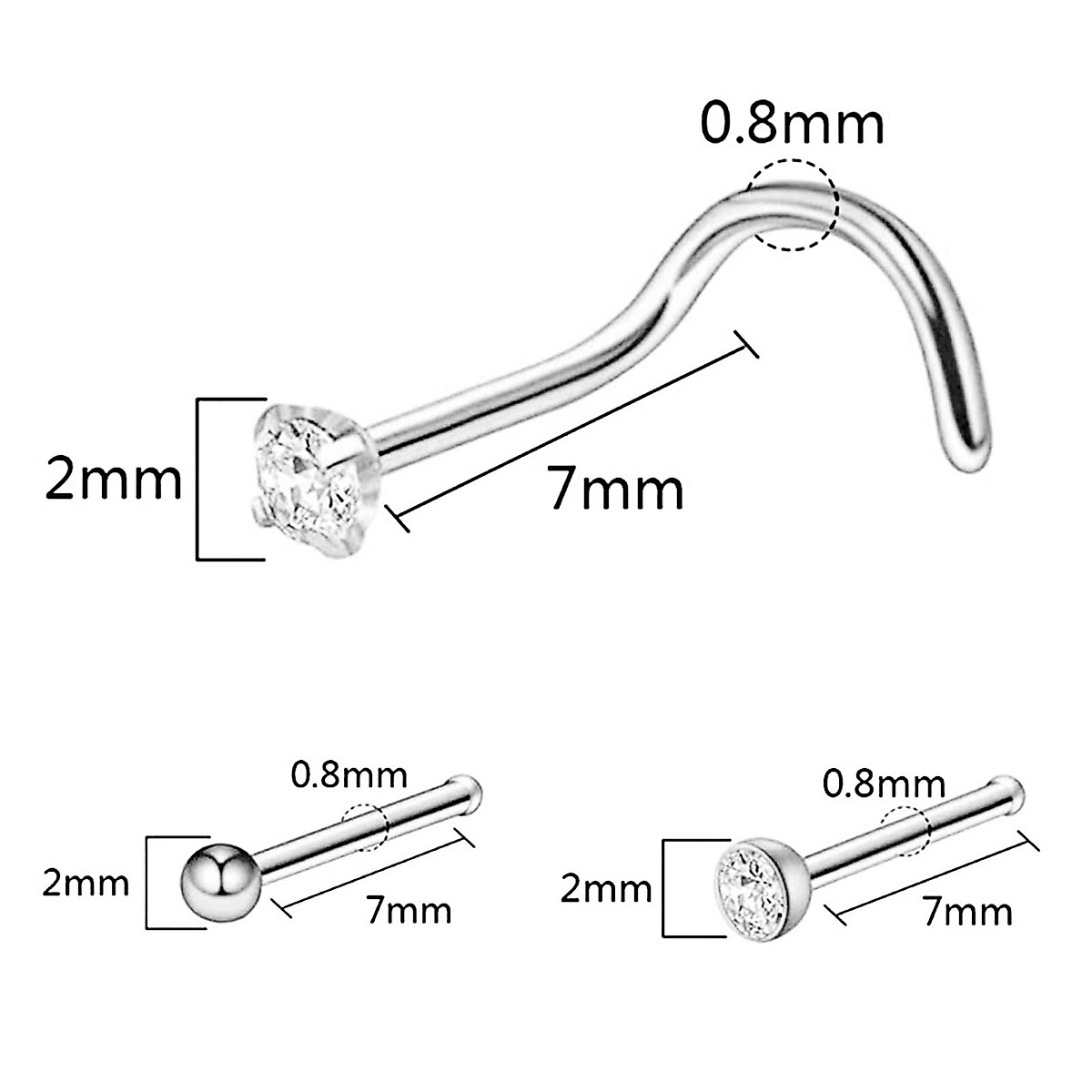 Piercing Kit,Urknall 35pcs Nose Piercing Kit 14G Piercing Needles with Piercing Clamps Stainless Steel Nose studs Nose ring for Nose Piercing Supplies