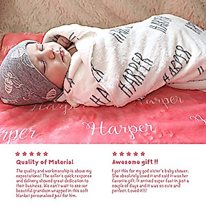 Personalized Baby Blanket with Name –Extra Soft, Premium Quality Baby Blanket for Girls & Boys with Customized Full Name Dyed Into Fabric–Fade Proof, Machine-Washable (Bubblegum Bubble)