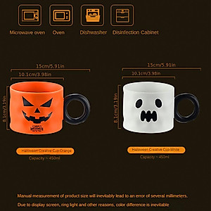 SOURCEBEAT 1Pc Halloween Cartoon Mug Ghost Elf Ceramic Cup Mug Water Cup Coffee Cup Milk Juice Cup Halloween Gifts Mugs white