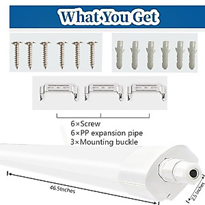 LED Ceiling Light Fixture 4FT, LED Shop Lights for Garage 5000K, IP66 Waterproof LED Garage Light,Ceiling and Under Cabinet Light, 48W 5280 LM Tube Light for Hallway Kitchen Workbench Office (4FT)