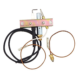 METER STAR Propane Fire Pit Main Control Brass Safety Valve,Gas Room Heater Pilot Burner Assembly Parts Thermocouple Safety Device Ignition Component Pilot Assembly Kit