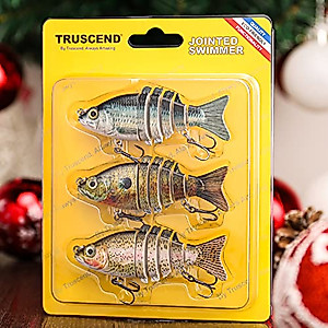 TRUSCEND Fishing Lures for Bass Trout Multi Jointed Swimbait Slow Sinking Bionic Swimming Lures Freshwater Saltwater Lifelike Bass Pike Lures