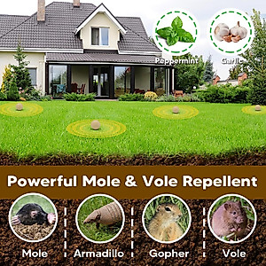 Pufado Mole Repellent, Gopher Repellent Outdoor, Vole Repellent, Mole Deterrent for Yard, Mole Repellant for Lawn, Mole Control, Keep Mole and Vole Out of Your Garden, Safe Around Pet & Plant-8 Packs