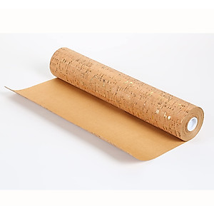 VISUAL CORK Thin Cork Fabric by The Yard Eco-Friendly Faux Leather Upholstery Fabric 17inch× 362inch (43cm× 920cm) Wallpapers Craft Materials