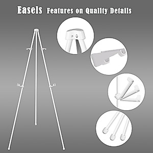 63" Instant Easels Stand for Wedding Sign & Posters,Adjustable Metal Easels for Display Painting Canvas,Folding Tripod with Portable Bag by JoyYeux,Black 1Pack