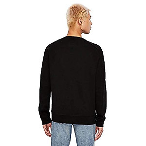 A｜X ARMANI EXCHANGE Men's Icon Project Embroidered Pullover Sweatshirt, Black, XL