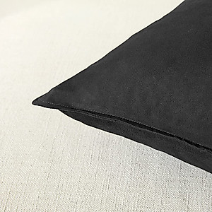 Fancy Homi 4 Packs Black Decorative Throw Pillow Covers 18x18 inch/45x45 cm, Super Soft Faux Suede Decor Square Pillow Covers, Solid Cushion Cover for Couch Living Room Sofa Bedroom