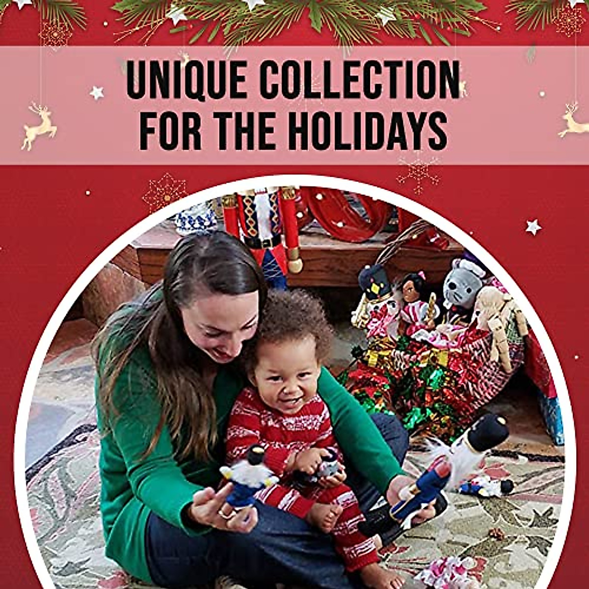 Nutcracker Ballet Gifts King Plush Nutcracker Doll Figure, Christmas Ornaments Decoration, Red, Blue and Gold, 14 Inch