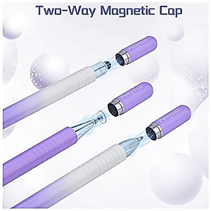 Stylus Pen for Touch Screens, Penyeah 3 in 1 Magnetic Disc/Rubber/Hard Mesh Tip Stylus,Universal High Precison Touch Screen Pen Stylist for All Capacitive Touch Screens-Dream Purple