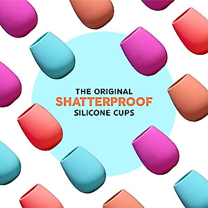 Sili Wraps Unbreakable Silicone Wine Glasses | Set of 4 | BPA-Free | Bali Collection | Stemmed | 12oz