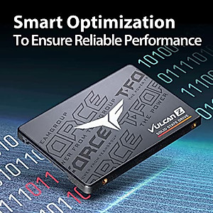 TEAMGROUP T-Force Vulcan Z 240GB SLC Cache 3D NAND TLC 2.5 Inch SATA III Internal Solid State Drive SSD (R/W Speed up to 520/450 MB/s) T253TZ240G0C101