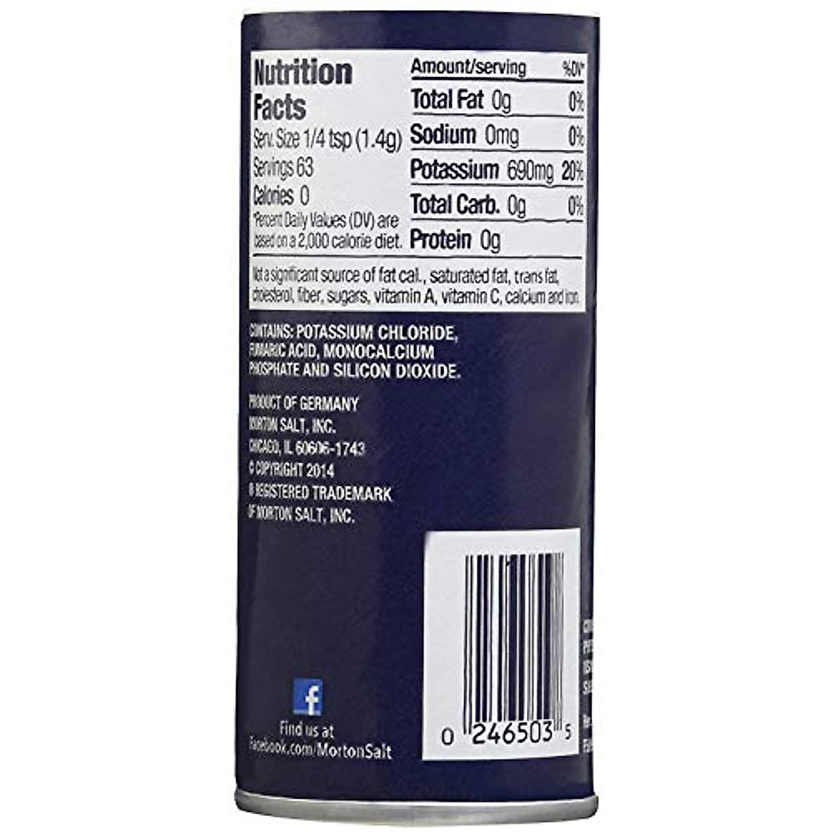 Morton Salt Substitute, Sodium Free, 3.12 Ounce