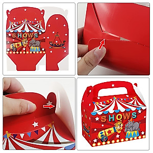 Cieovo 24 Pack Circus Carnival Party Cardboard Treat Box Circus Theme Party Favor Boxes Party Goody Bags Treat Boxes for Kids Birthday Baby Shower Carnival Carnival Party Decorations Supplies