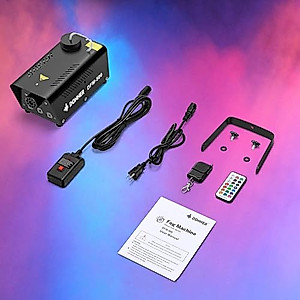 Donner Fog Machine with 13 Colors, 500W and 2000CFM Party Smoke Machine with RGB LED Light, Indicate Light Automatic Control with 2 Wireless Remote Controls for Halloween Festival Wedding