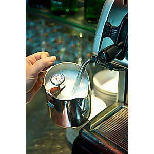 Cooper-Atkins 1236-70-1 Bi-Metals Espresso Milk Frothing Thermometer with Clip, 1" Dial and 5" Shaft Length