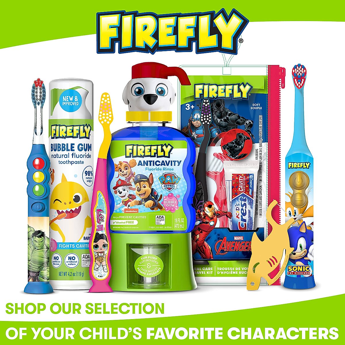 Firefly LightUp Timer Toothbrush with Suction Cup 2 ea (color may vary)